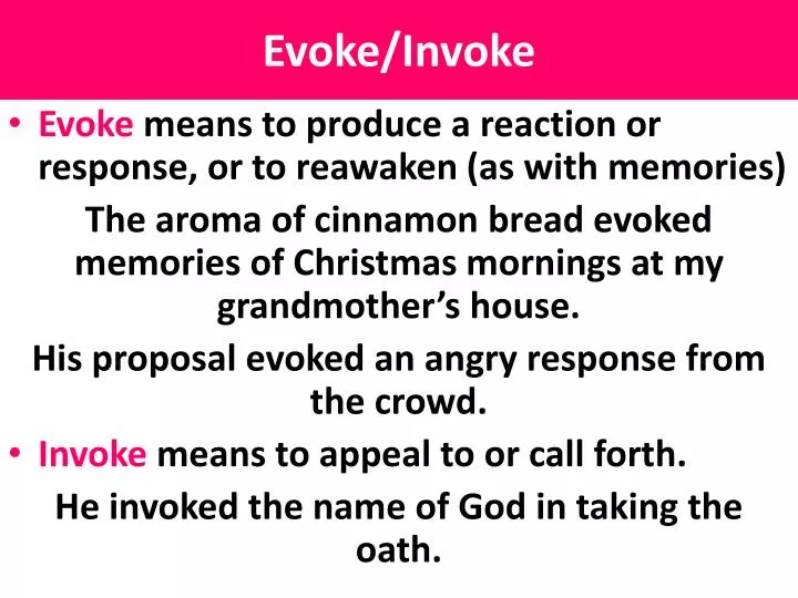 PPT - Evoke/Invoke PowerPoint Presentation, free download - ID:1869116 PPT - Evoke/Invoke PowerPoint Presentation, free download - ID:1869116