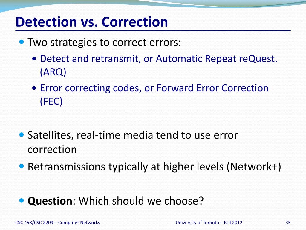 Ppt Handout 4 Link Layer Error Detection Correction Powerpoint