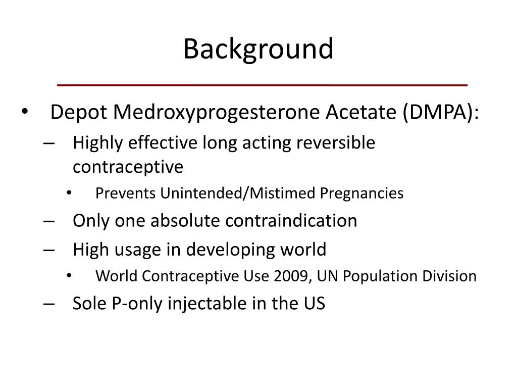 PPT - Impact of Depot Medroxyprogesterone (DMPA) on Human Vaginal ...