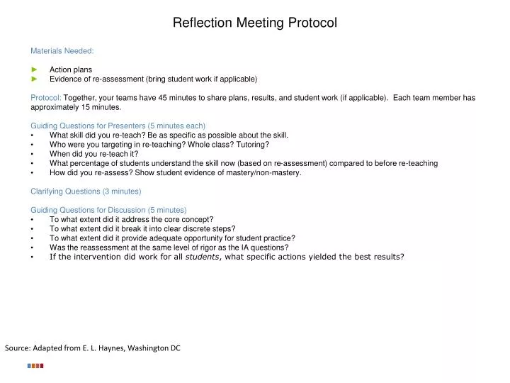 PPT - Reflection Meeting Protocol PowerPoint Presentation, free ...