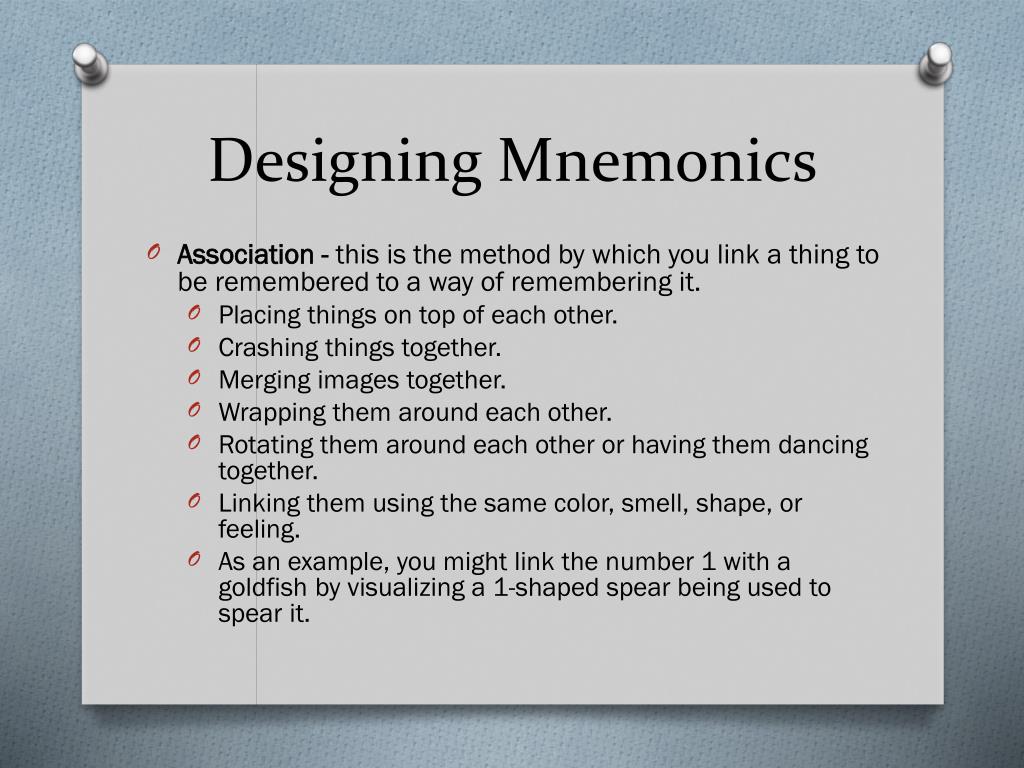 PPT - Mnemonics PowerPoint Presentation, free download - ID:1871533