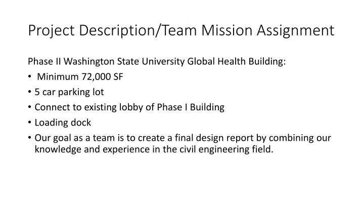 PPT - Project Description/Team Mission Assignment PowerPoint ...