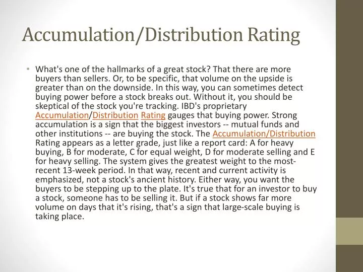PPT - Accumulation/Distribution Rating PowerPoint Presentation, free ...
