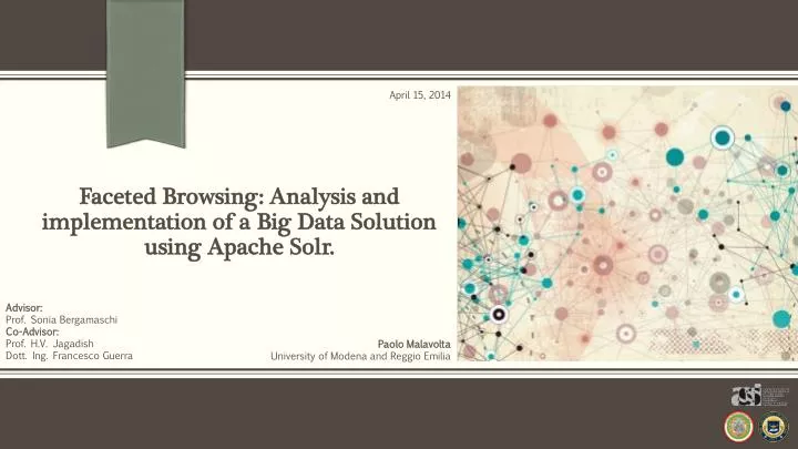 PPT - Faceted Browsing: Analysis and implementation of a Big Data Solution using Apache Solr ...