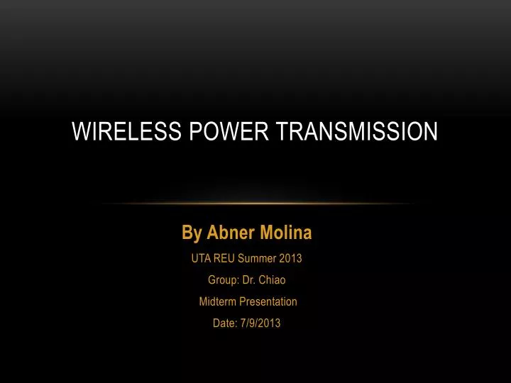 PPT - Wireless Power Transmission PowerPoint Presentation, free ...