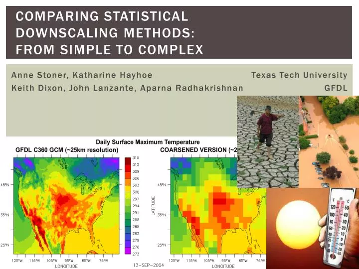 Ppt Comparing Statistical Downscaling Methods From Simple To Complex