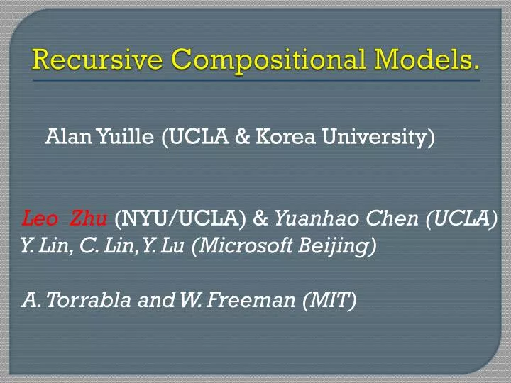 PPT - Recursive Compositional Models. PowerPoint Presentation, free download - ID:1874841