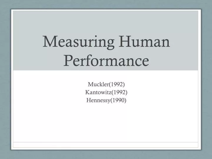 PPT - Measuring Human Performance PowerPoint Presentation, free ...