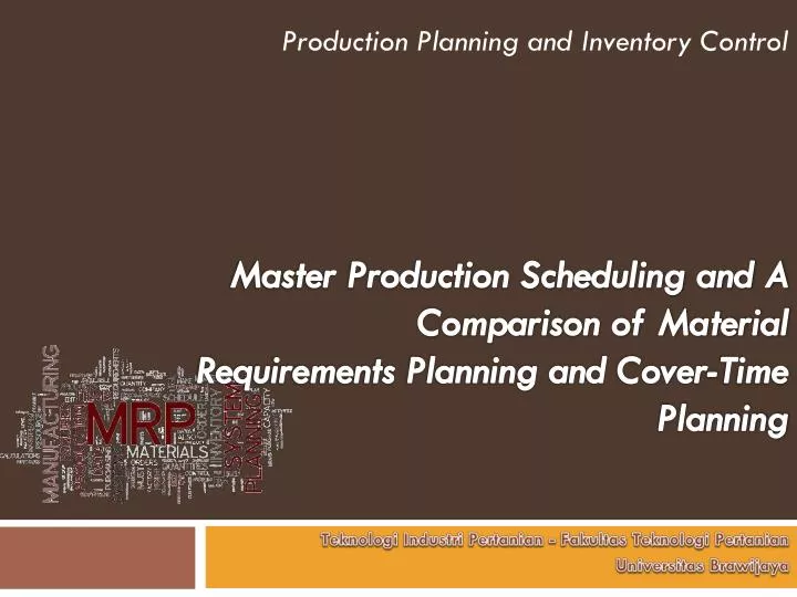 PPT - Production Planning and Inventory Control PowerPoint Presentation ...