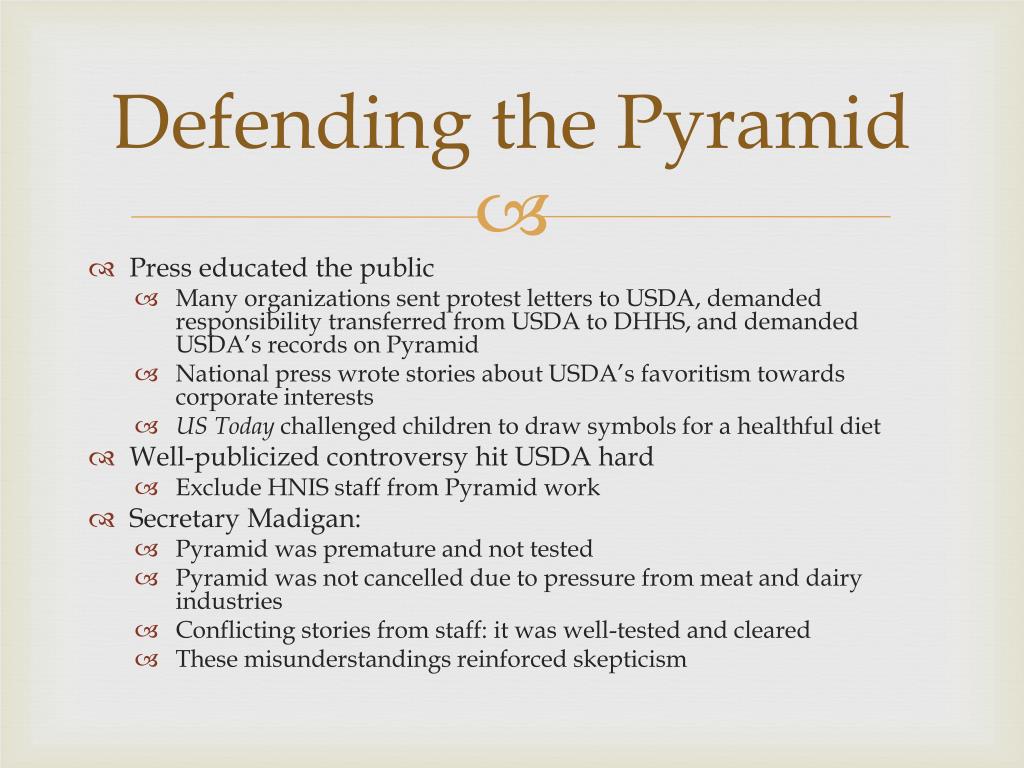 PPT - Politics Versus Science: Opposing the Food Pyramid (1991-1992 ...