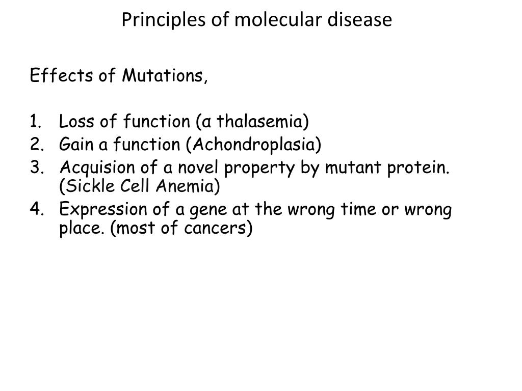 PPT - Molecular Basis of Genetic Diseases and Tools of Human Molecular ...