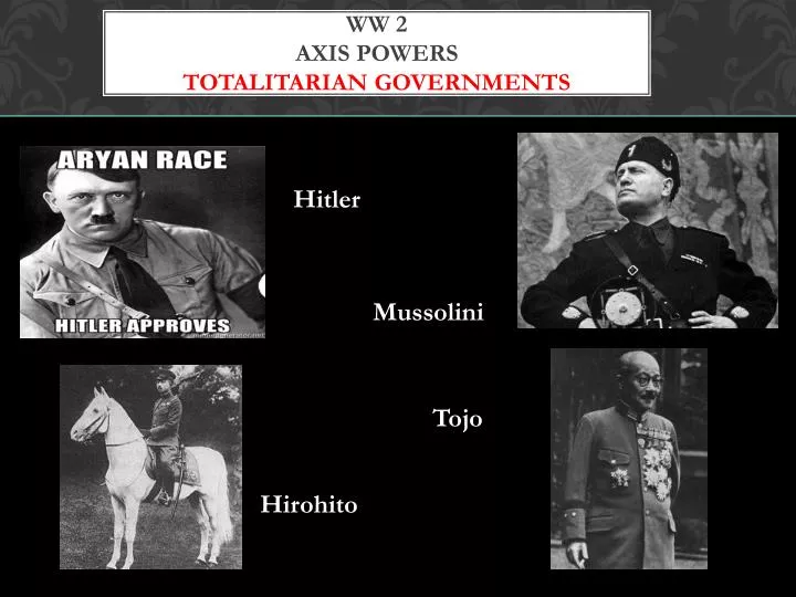 PPT - WW 2 Axis Powers Totalitarian Governments PowerPoint Presentation ...