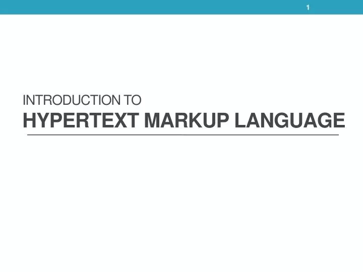 PPT - Introduction to HyperText Markup Language PowerPoint Presentation ...