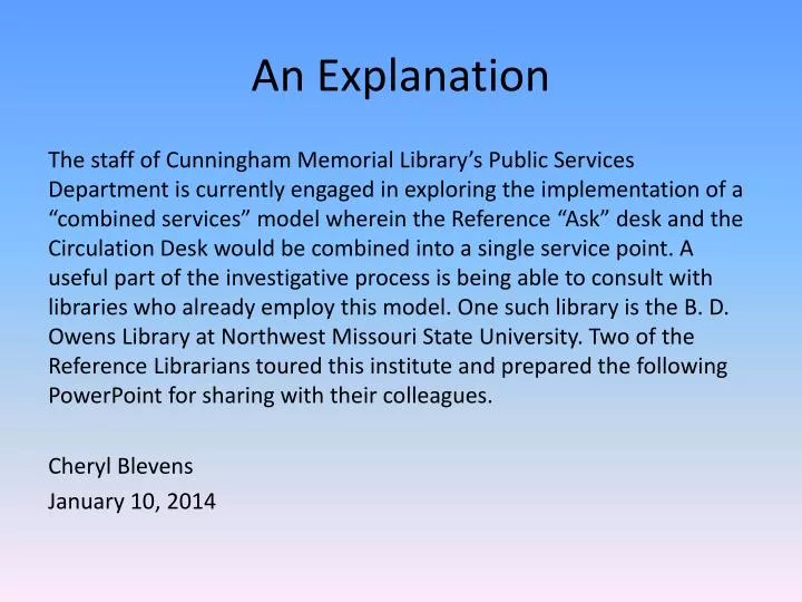 PPT - An Explanation PowerPoint Presentation, free download - ID:1878466