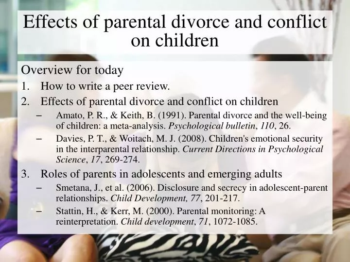 Ppt Effects Of Parental Divorce And Conflict On Children Powerpoint