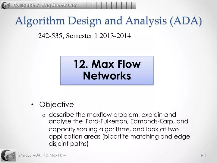 PPT - Algorithm Design and Analysis (ADA) PowerPoint Presentation, free ...