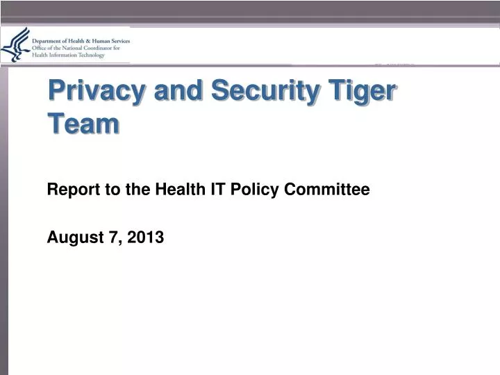 PPT - Privacy and Security Tiger Team PowerPoint Presentation, free ...