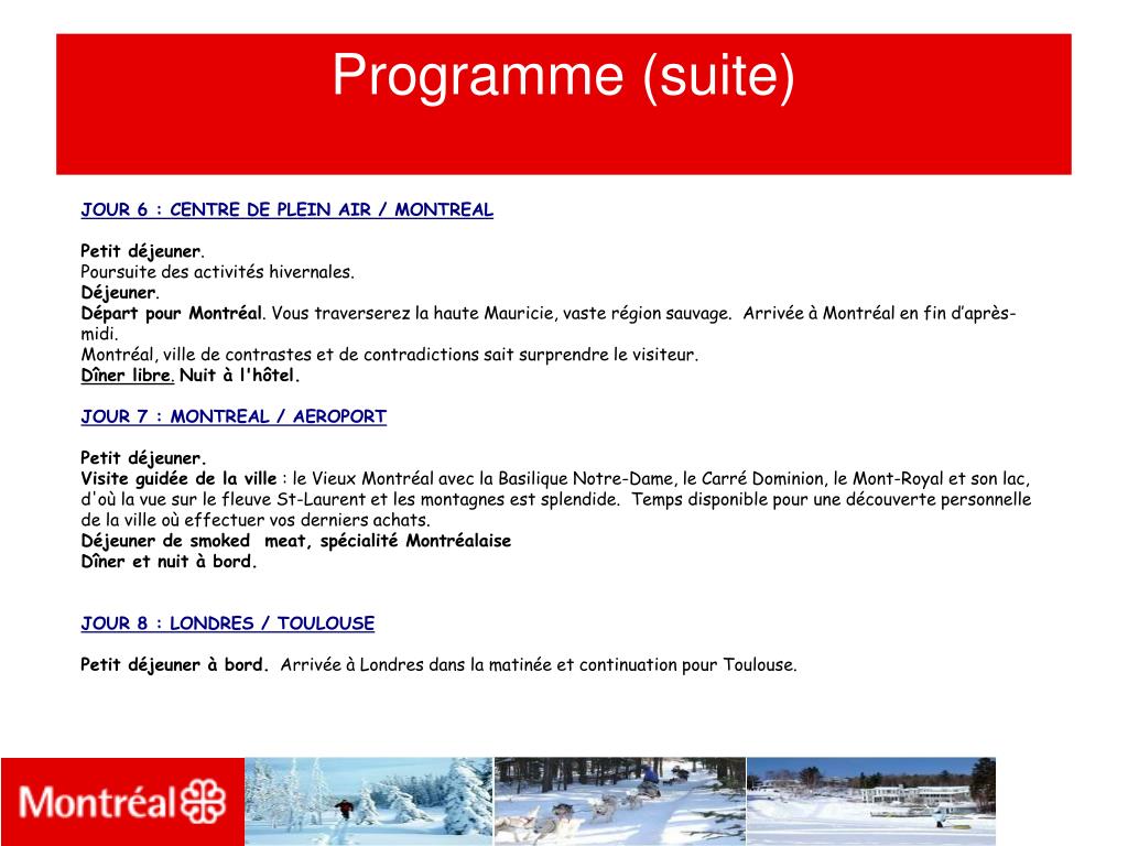 PPT - Découvrir Montréal autrement Voyage à MATAWINIE PowerPoint ...