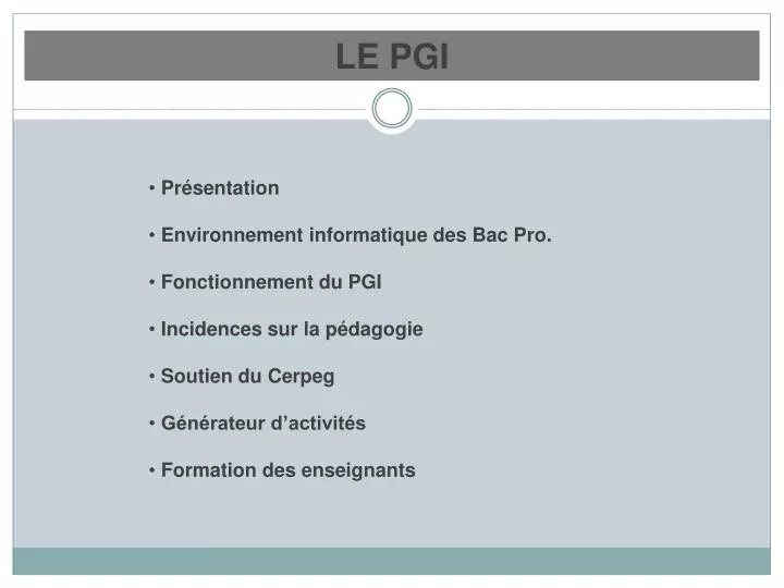 PPT - LE PGI PowerPoint Presentation, free download - ID:1879241