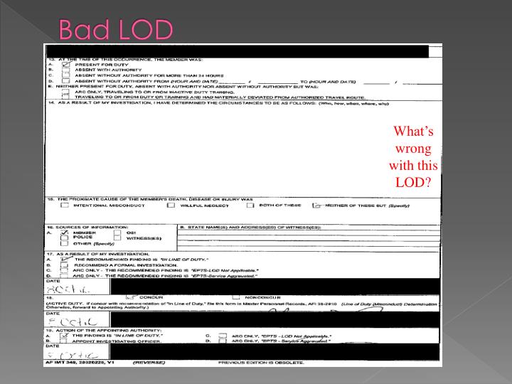 PPT - Line of Duty(LOD) Determinations PowerPoint Presentation - ID:1880036