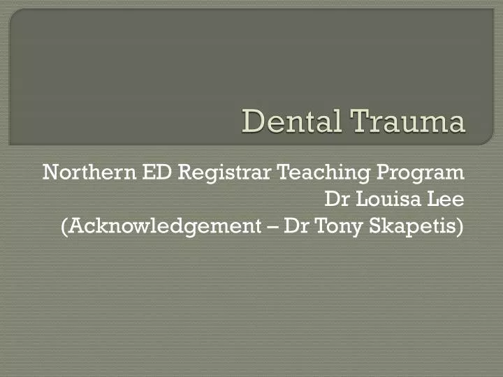 PPT - Dental Trauma PowerPoint Presentation, free download - ID:1880328