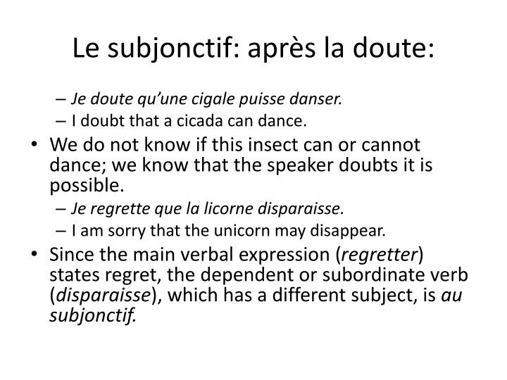 PPT - Qu’est-ce que c’est le subjonctif? PowerPoint Presentation - ID ...