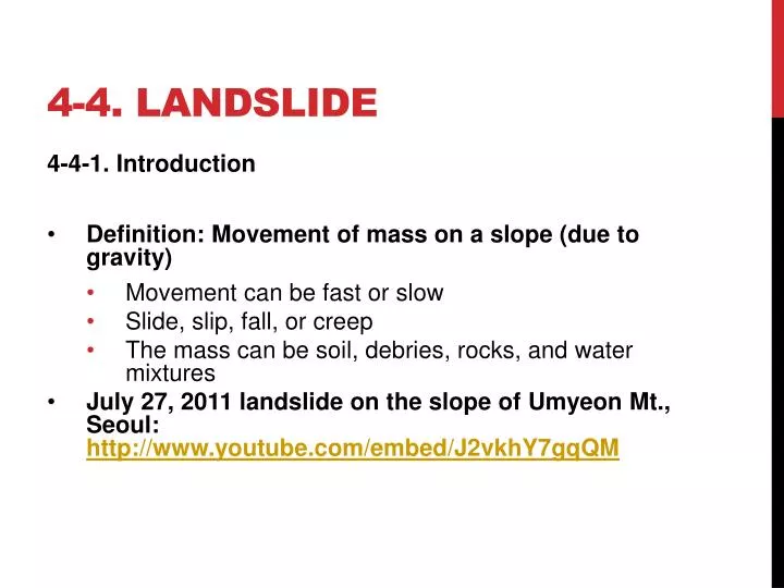 PPT - 4-4. landslide PowerPoint Presentation, free download - ID:1881600