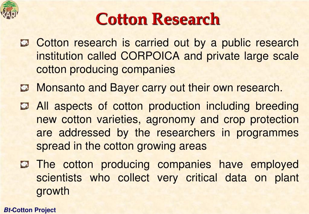 PPT - Bt-Cotton Commercialization : Case Study of Colombia Dr. Waturu C ...