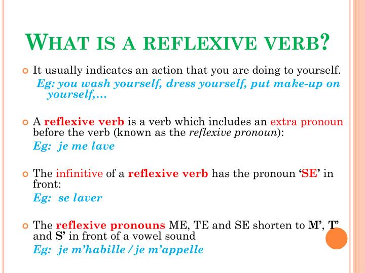 PPT - Reflexive verbs PowerPoint Presentation - ID:1883120