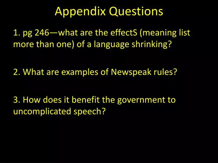 PPT - Appendix Questions PowerPoint Presentation, free download - ID ...