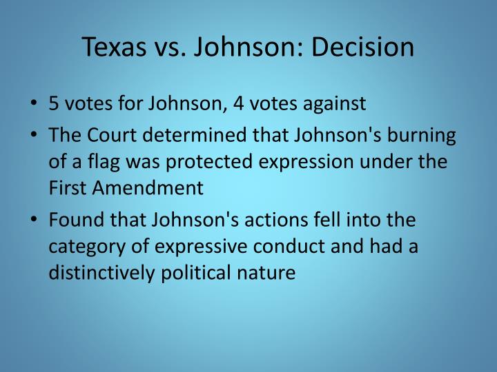 PPT - Texas vs. Johnson and Tinker vs. Des Moines PowerPoint ...