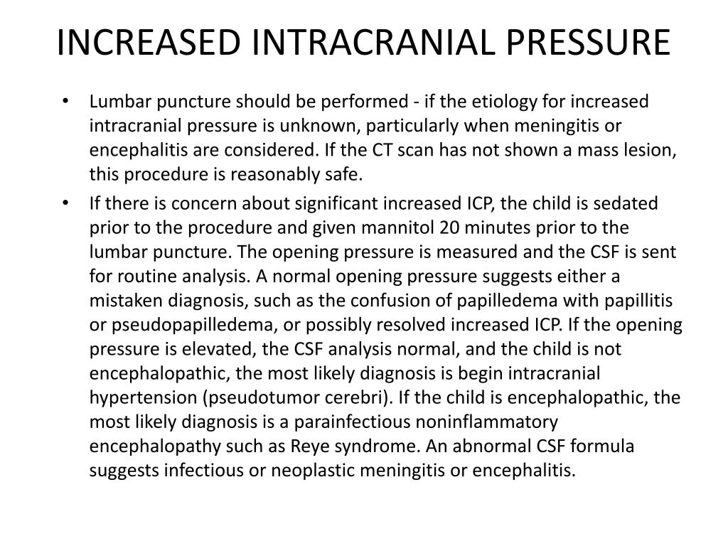 PPT - PEDIATRIC NEUROLOGY LECTURES: INCREASED INTRACRANIAL PRESSURE ...