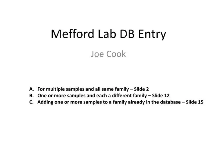 PPT - Mefford Lab DB Entry PowerPoint Presentation, free download - ID ...