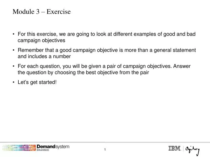 PPT - Module 3 – Exercise PowerPoint Presentation, free download - ID ...