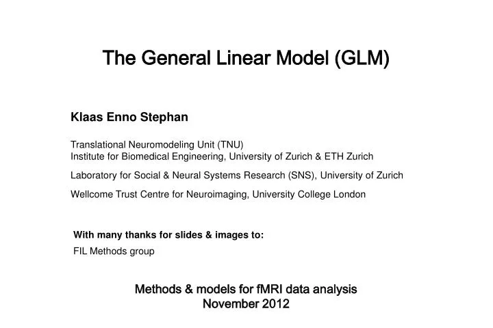 PPT - The General Linear Model (GLM) PowerPoint Presentation, free ...