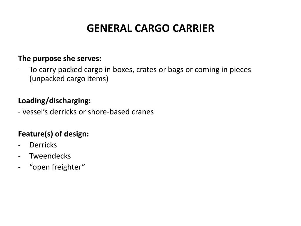 PPT - VESSELS USED FOR THE TRANSPORTATION OF CARGO AND/OR PASSENGERS ...