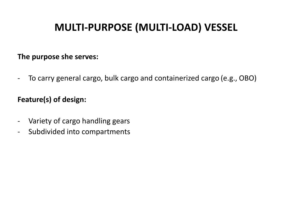 PPT - VESSELS USED FOR THE TRANSPORTATION OF CARGO AND/OR PASSENGERS ...
