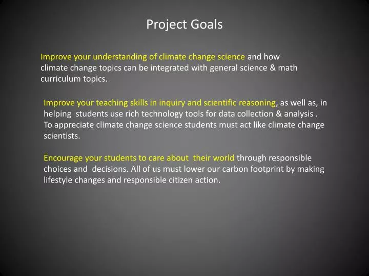 PPT - Project Goals PowerPoint Presentation, free download - ID:1886392