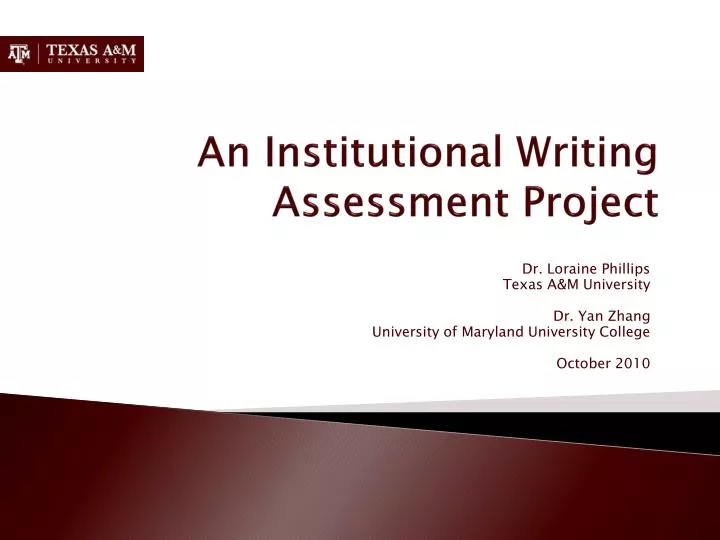 PPT - An Institutional Writing Assessment Project PowerPoint ...