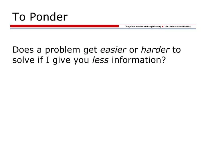 PPT - To Ponder PowerPoint Presentation, free download - ID:1886965