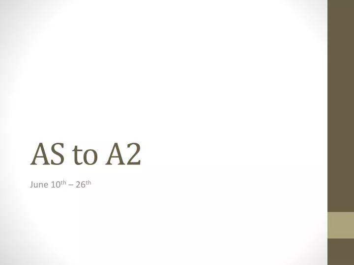 PPT - AS to A2 PowerPoint Presentation, free download - ID:1886988