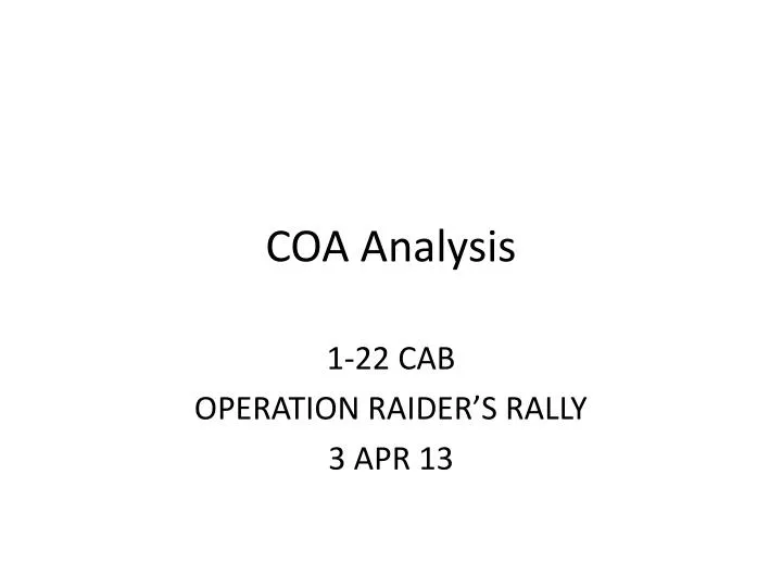 PPT - COA Analysis PowerPoint Presentation, free download - ID:1887080