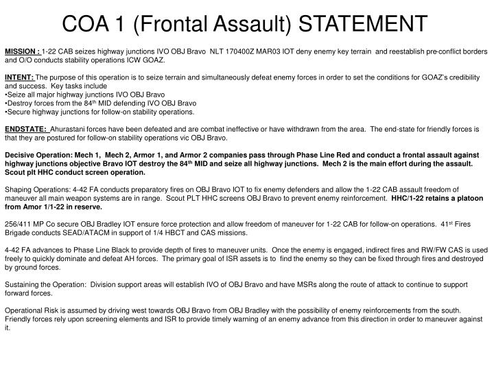 PPT - COA Analysis PowerPoint Presentation - ID:1887080