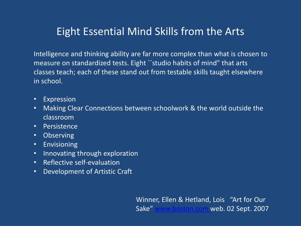 PPT - The arts develop students’ creative abilities and foster ...