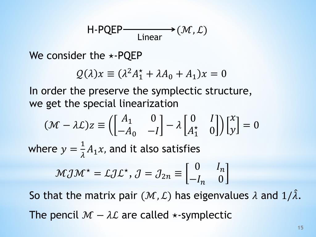 Ppt Palindromic Quadratization And Structure Preserving Algorithm For