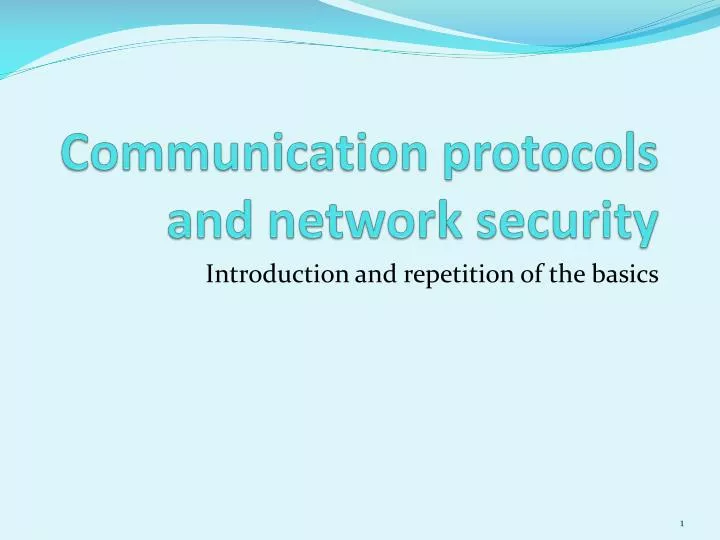 PPT - Communication protocols and network security PowerPoint ...