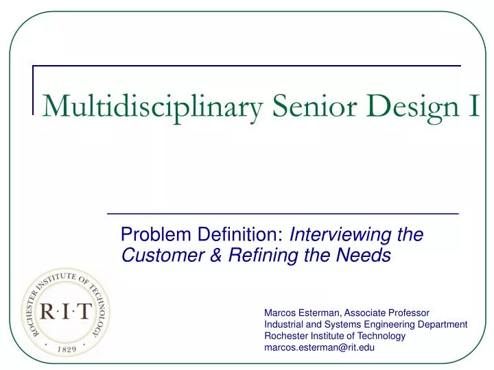 PPT - Multidisciplinary Senior Design I PowerPoint Presentation, free ...