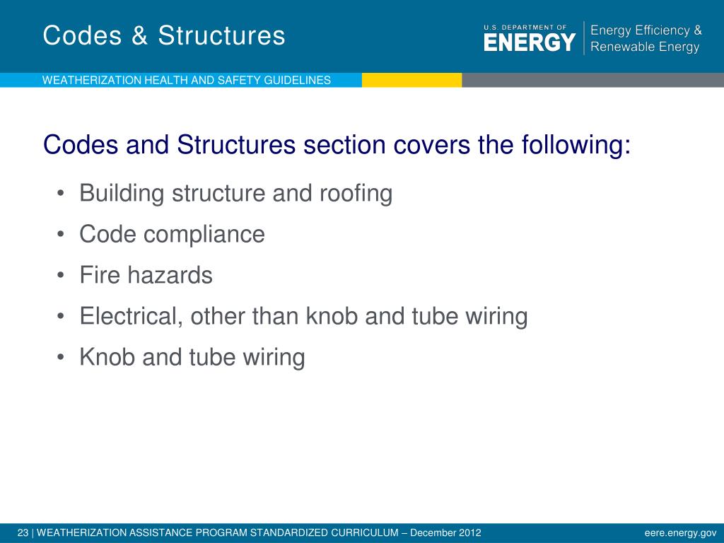 PPT - Weatherization energy auditor single family WAP Health and Safety ...