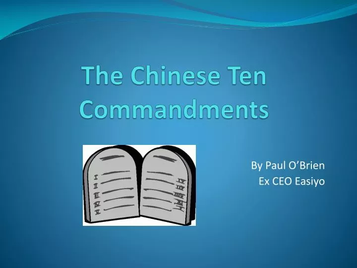 PPT - The Chinese Ten Commandments PowerPoint Presentation, free ...