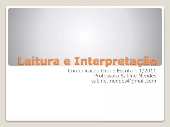 PPT - Leitura e Interpretação PowerPoint Presentation, free download ...